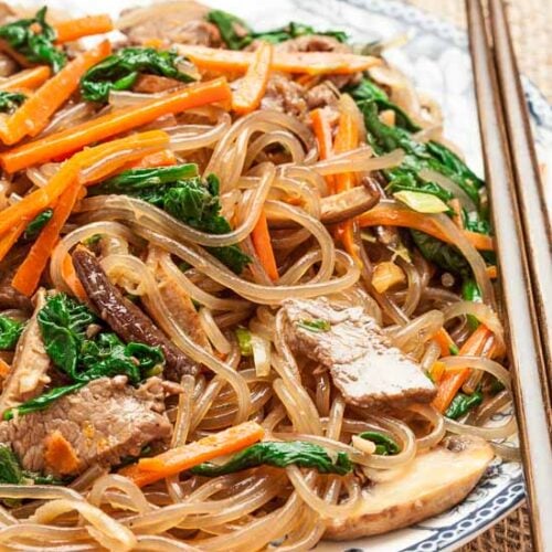 JapChae Recipe (Korean Stir Fry Noodles) | Chew Out Loud