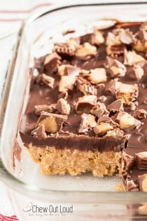Chocolate Peanut Butter Crispy Bars | Chew Out Loud