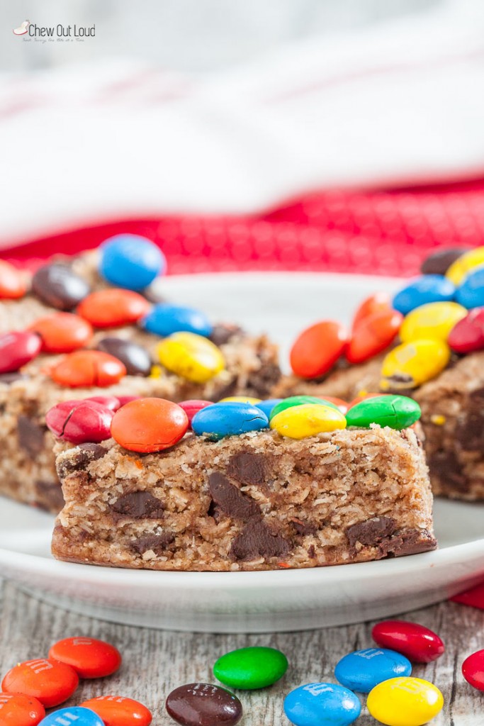 Chewy Monster Cookie Bars (One-Bowl!) | Chew Out Loud