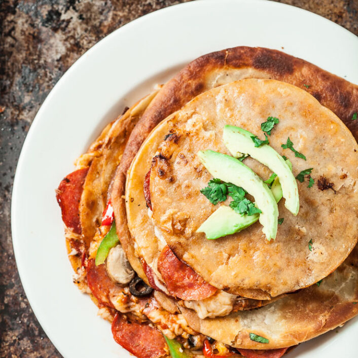 Pizzadilla Recipe (Pizza Quesadillas) | Chew Out Loud