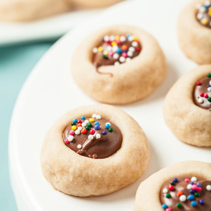 4-Ingredient Nutella Shortbread Thumbprint Cookies | Chew Out Loud
