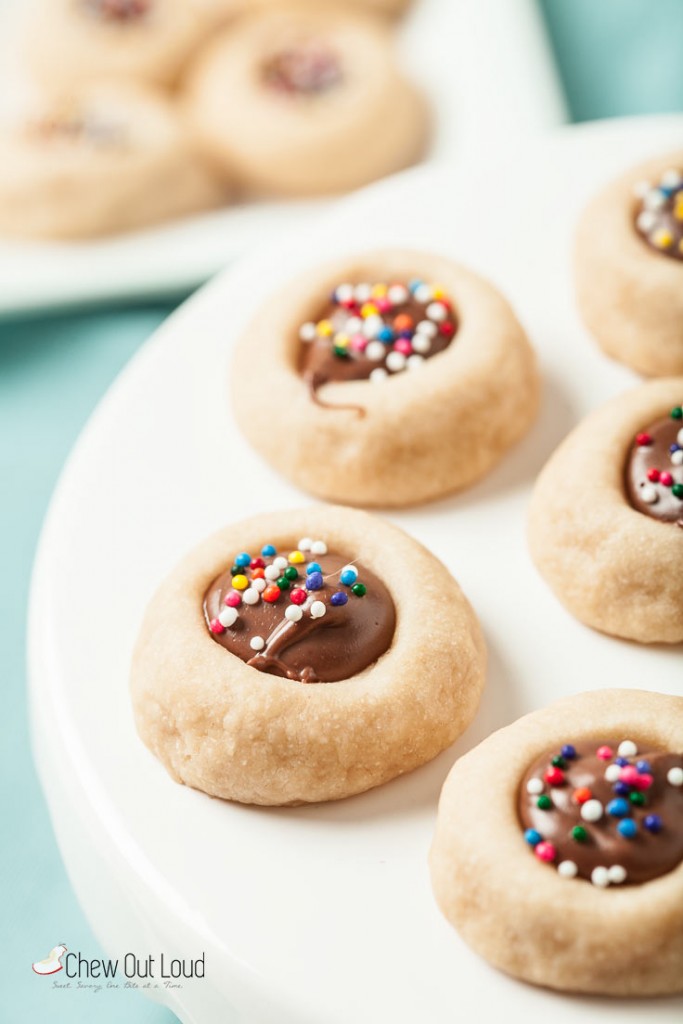 4-Ingredient Nutella Shortbread Thumbprint Cookies | Chew Out Loud