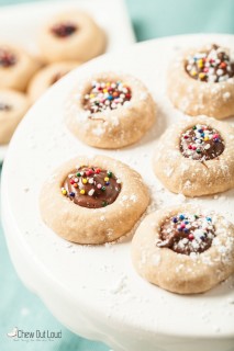 4-Ingredient Nutella Shortbread Thumbprint Cookies | Chew Out Loud