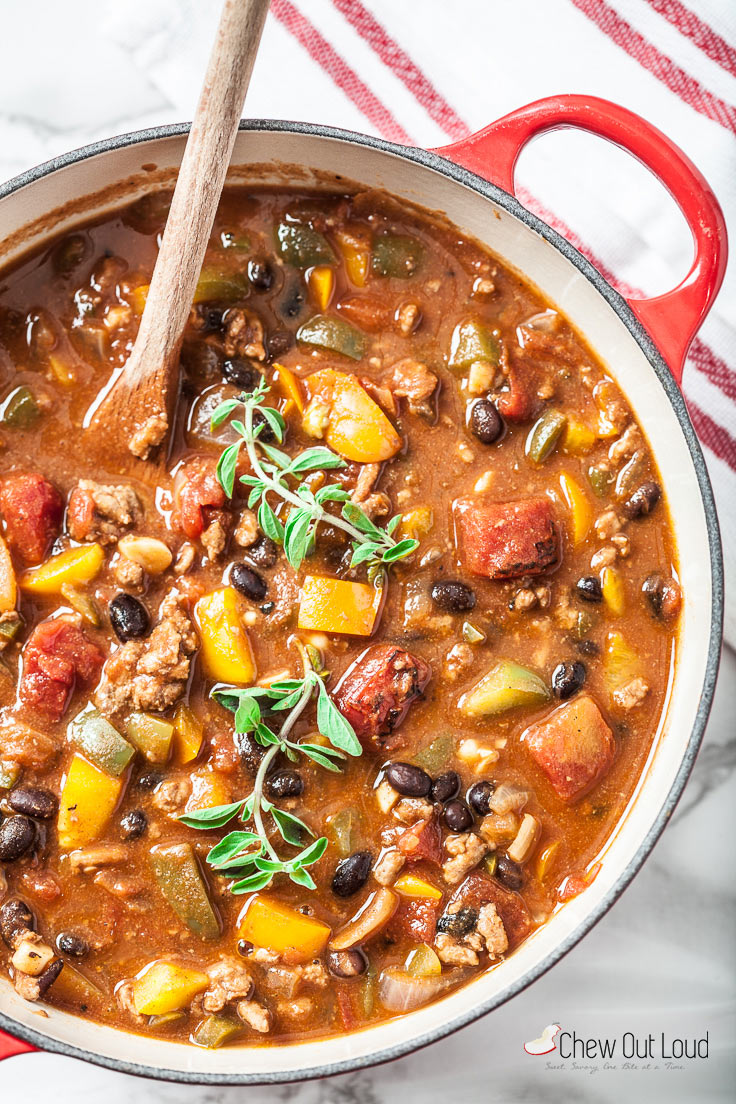 Healthy Fall Pumpkin Chili Recipe | Chew Out Loud