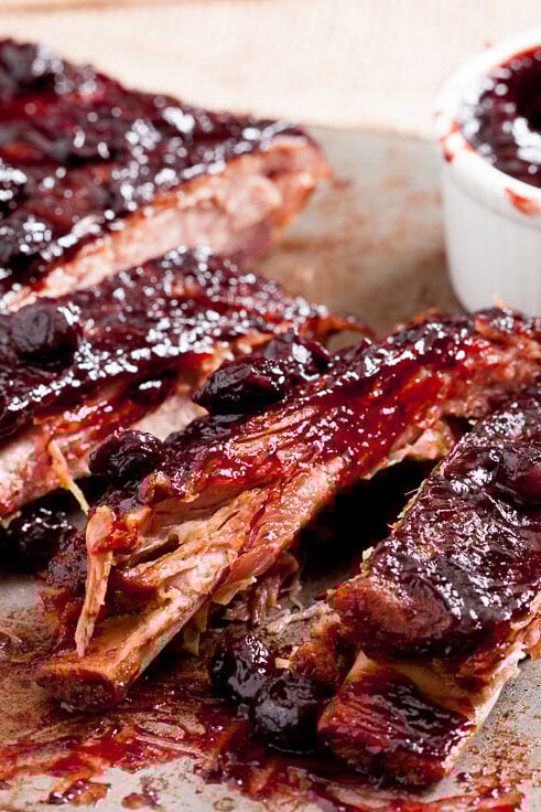Cranberry BBQ Saucy Ribs | Chew Out Loud