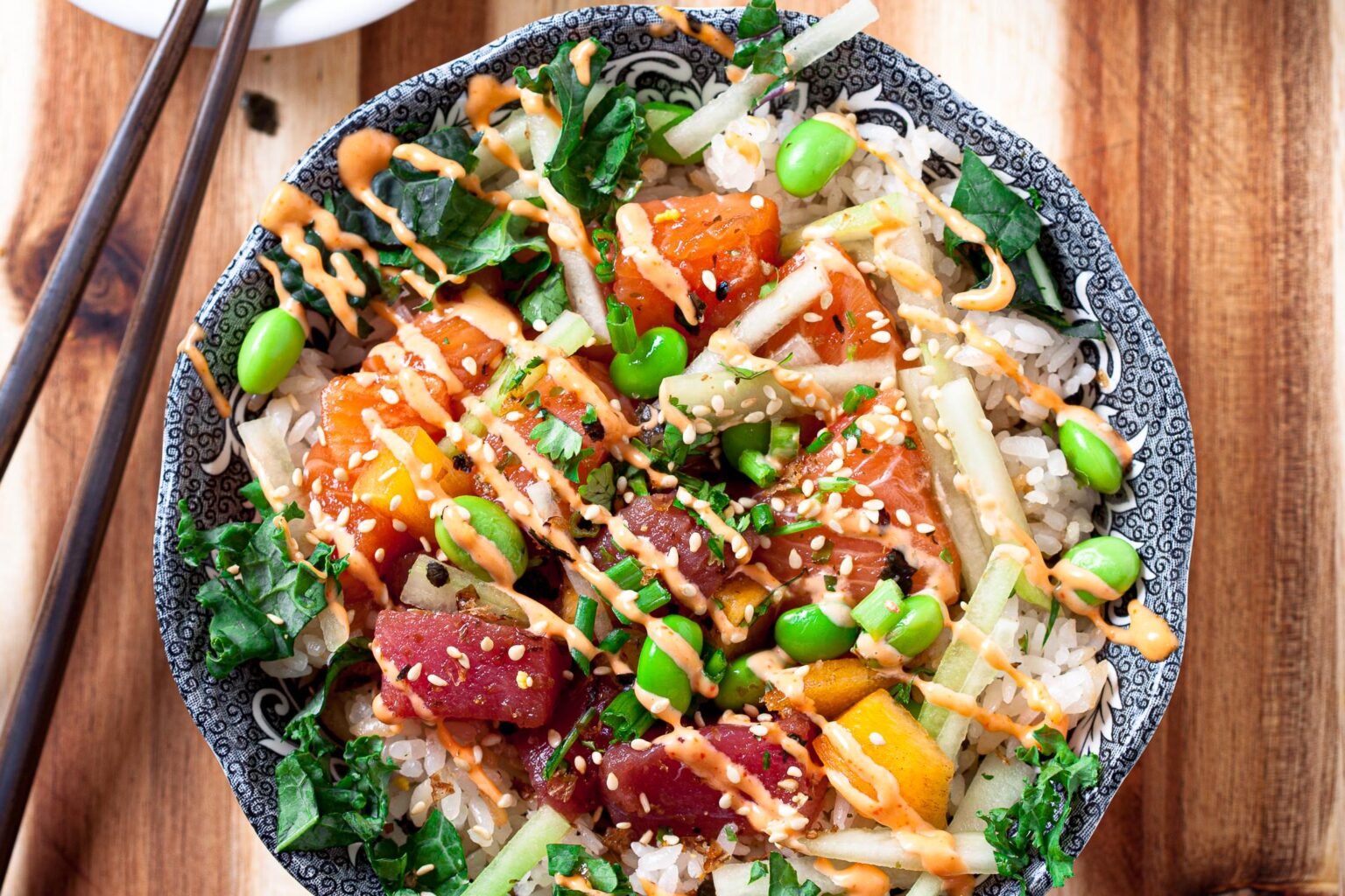 Poke Bowl Recipe (With Sriracha Mayo) | Chew Out Loud