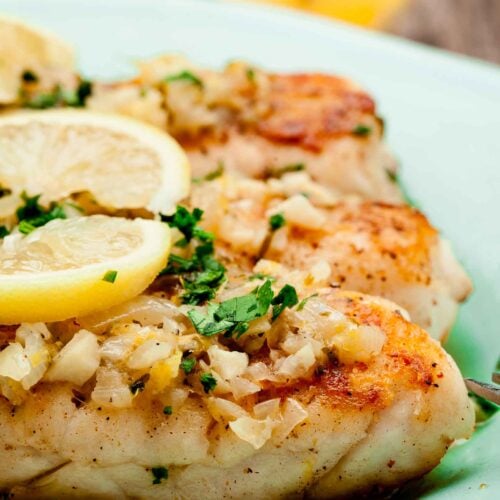 White Fish with Lemon Butter Sauce - Chew Out Loud